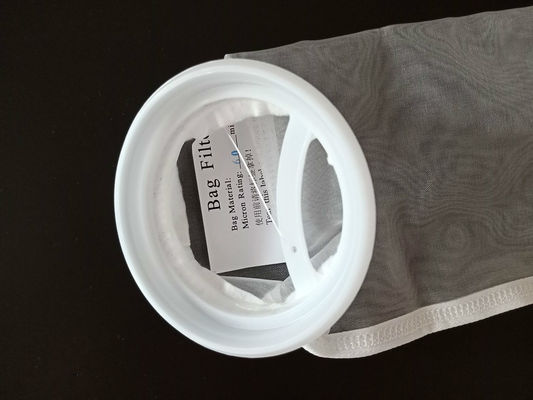 Hanging Loop Sewing Nylon 60 Micron Mesh Filter Bags with Plastic Ring